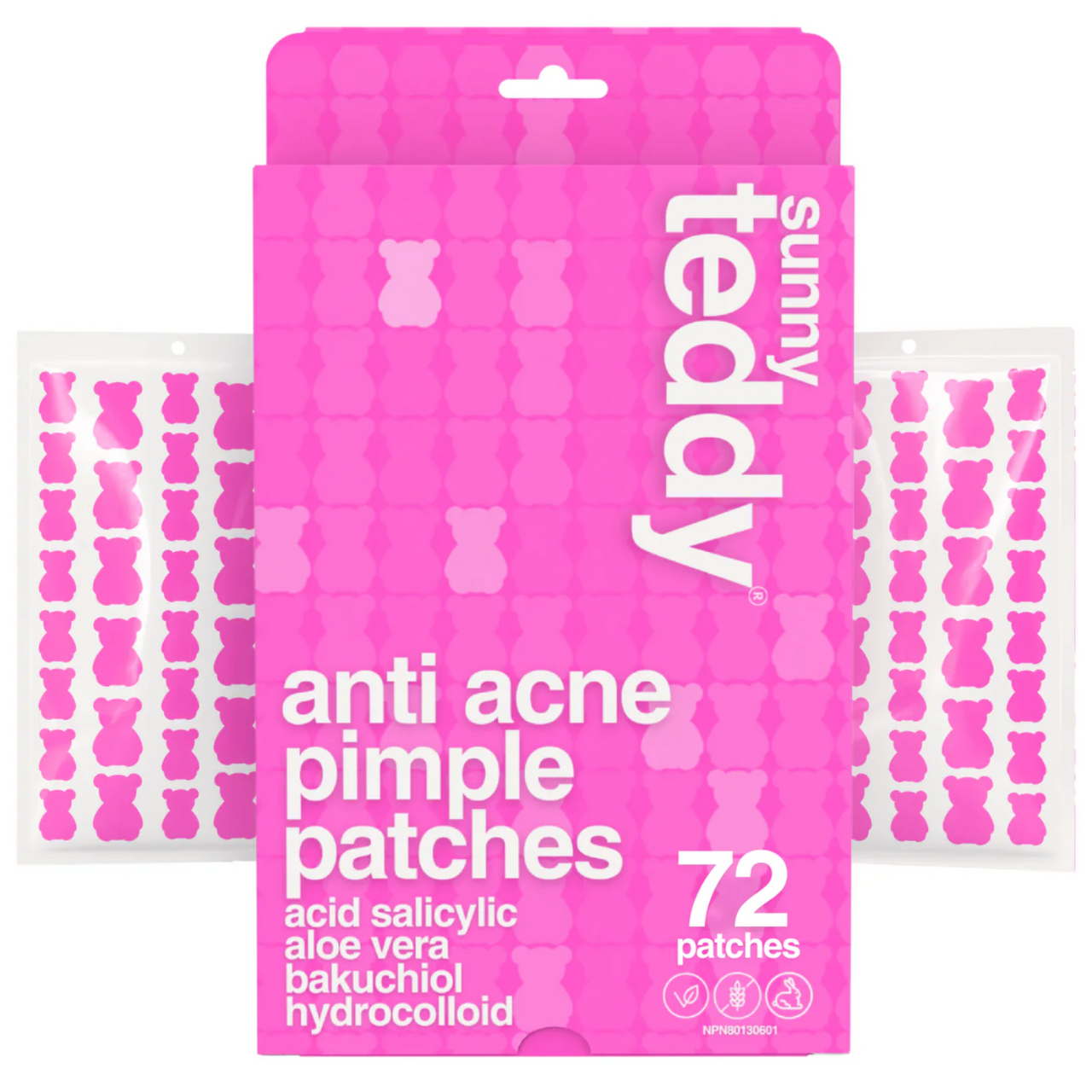 Sunny Teddy Pimple Patches with Salicylic Acid - 72 Pink Teddies – The ...